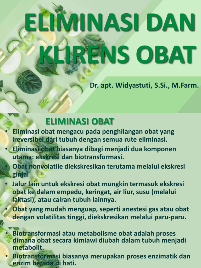 Eliminasi Dan Klirens Obat | PDF