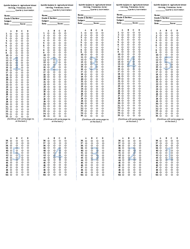 Answer Sheet 2023 12 | PDF