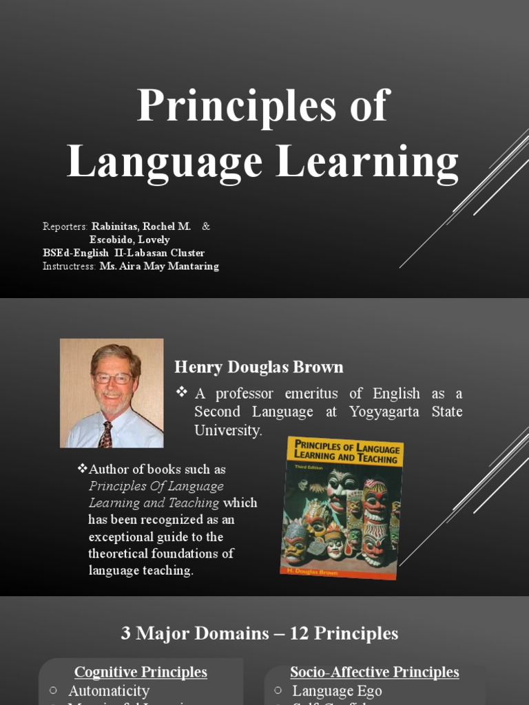 Principles of Language Learning | PDF | Learning | Psychological Theories