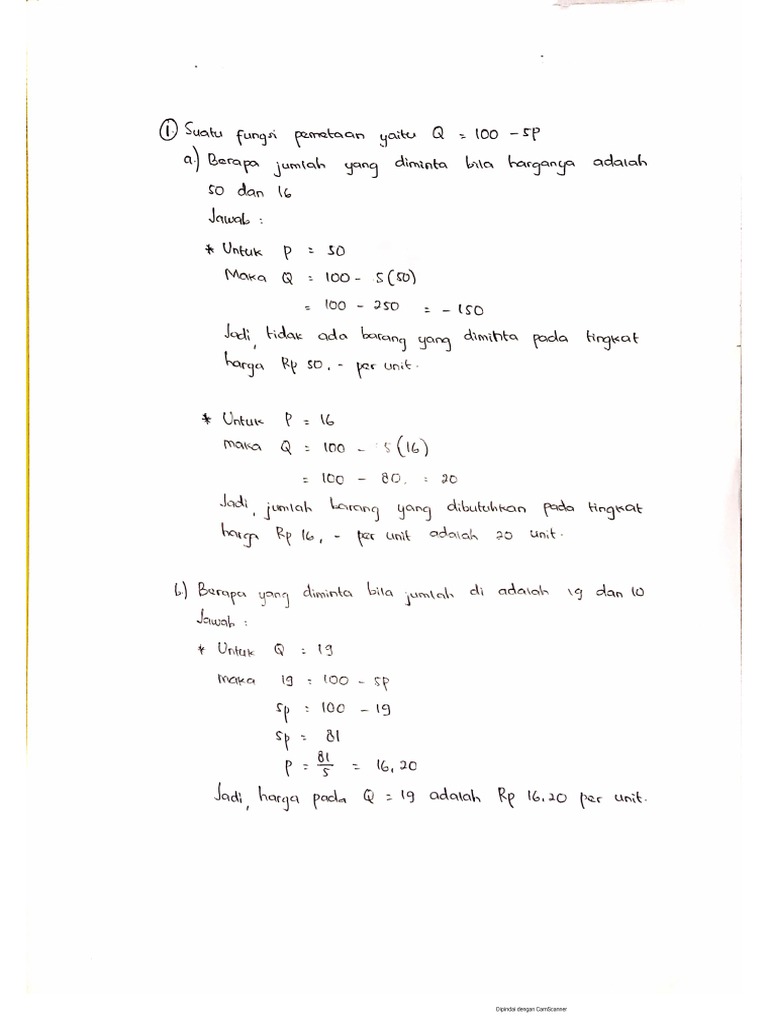 Pembahasan Soal Matematika Ekonomi | PDF