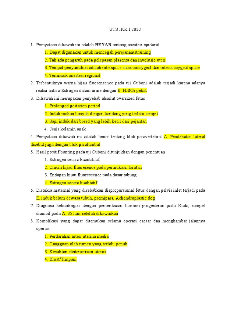 Uts Ikk I 2020 | PDF