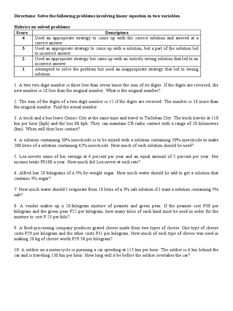 Math Problems PDF
