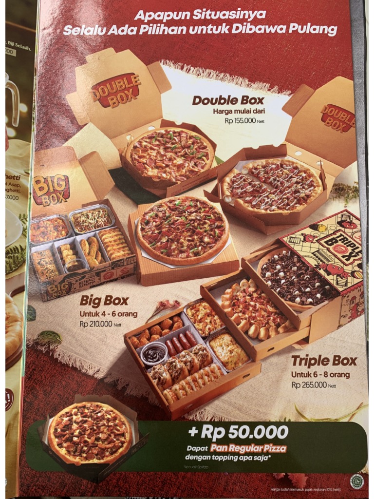Menu Pizza Hut PKP (Dine-In) | PDF