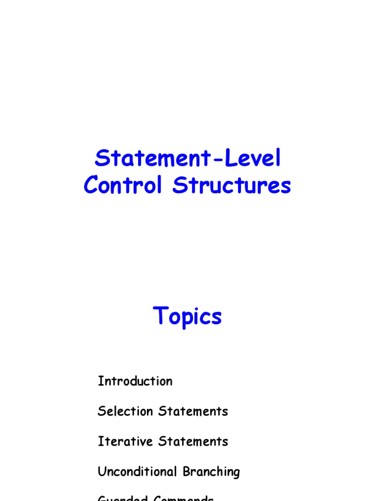 Statement Level Control Structures Pdf 