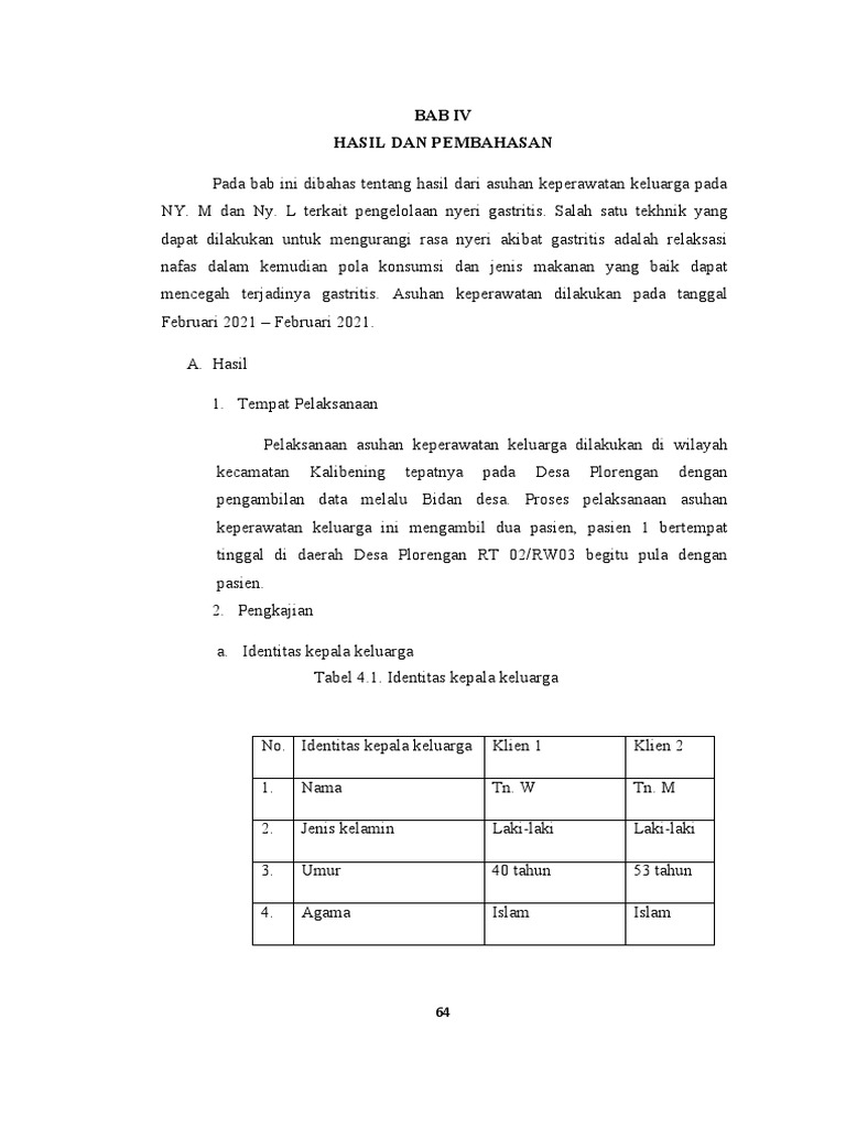 Contoh BAB IV | PDF | Kesehatan Holistik