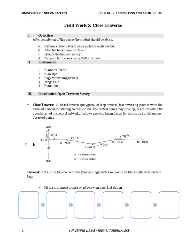 Field Work 5 Close Traverse | PDF