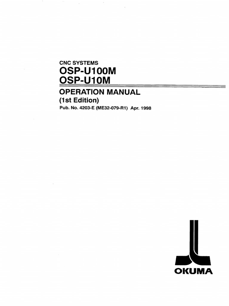 OSP U100M Operation Manual ME32 079 R01 | PDF