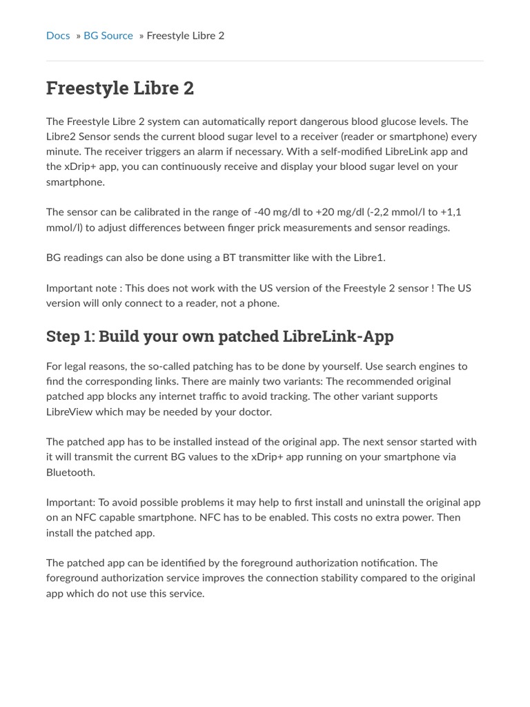Freestyle Libre 2 — AndroidAPS 2.8 Documentation | PDF | Computing ...