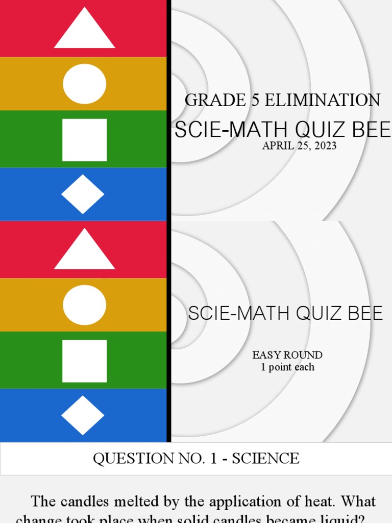 Math-Science Quiz Bee Grade 5 | PDF | Flowers | Pollination