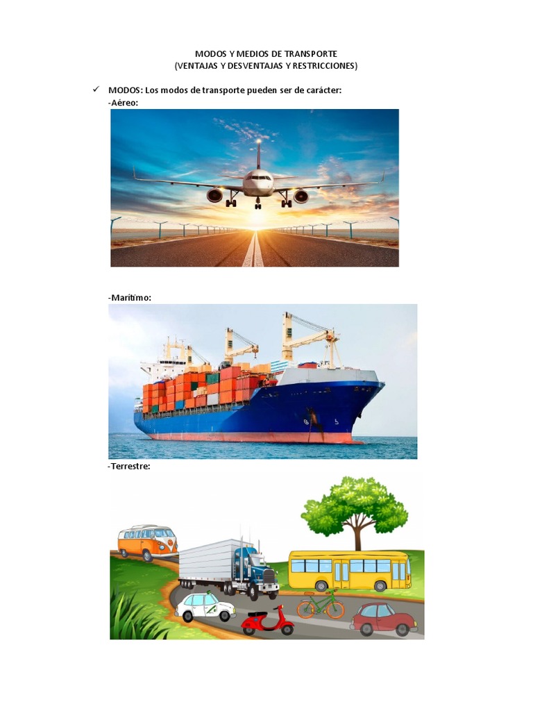 Modos y Medios de Transporte | PDF