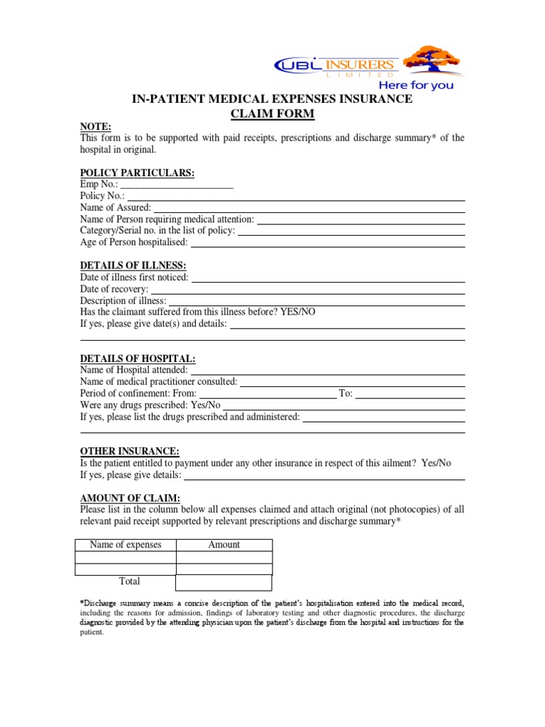 In-Patient Claim Form | PDF