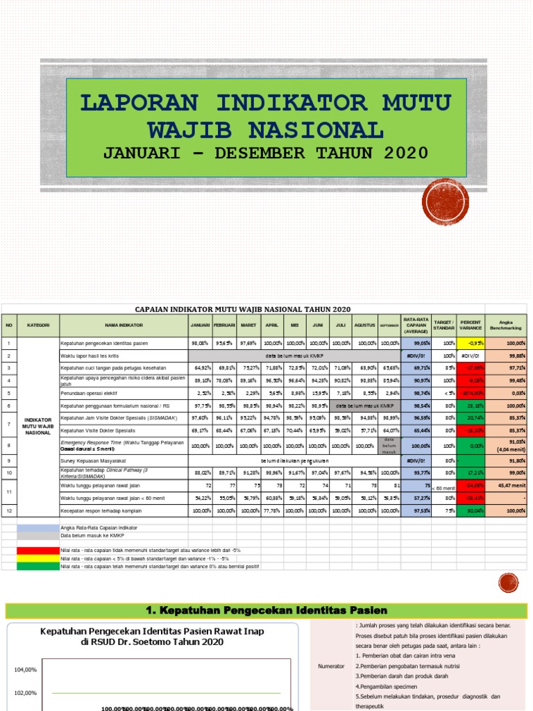 Laporan Indikator Mutu Wajib Nasional 2020 Website | PDF
