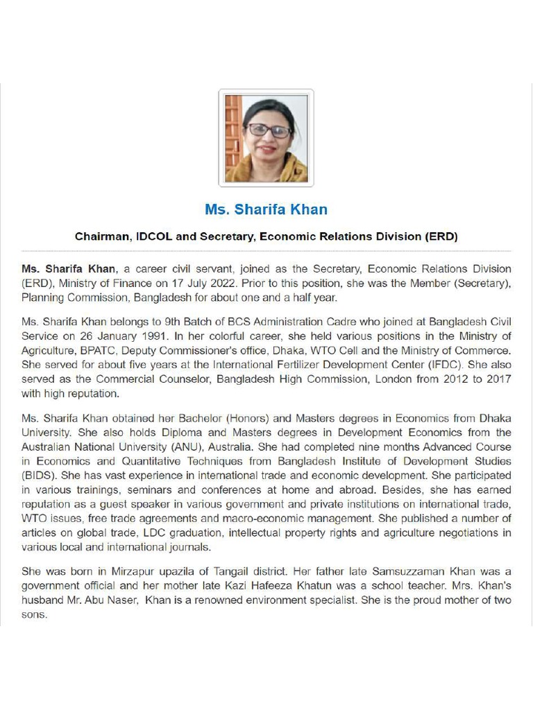 IDCOL-Chairman & Director's Profiles | PDF