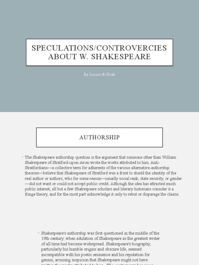 Speculations About W.shakespeare | Download Free PDF | Shakespeare's Sonnets | Shakespeare ...