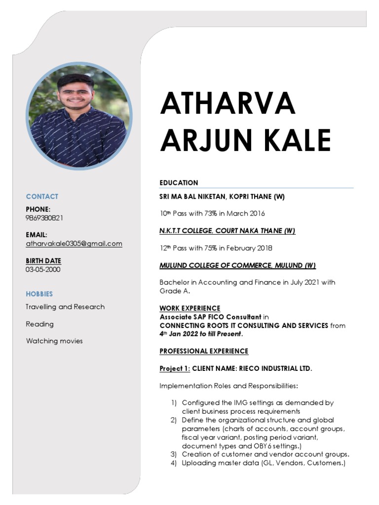 ATHARVA ARJUN KALE Updated CV | PDF | Information Technology | Communication