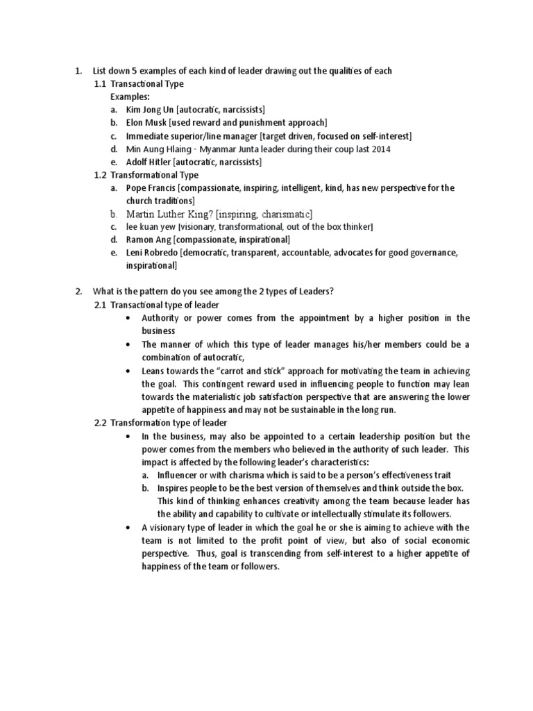 Assignment #1 - Group St. Peter Claver | PDF | Leadership | Psychology