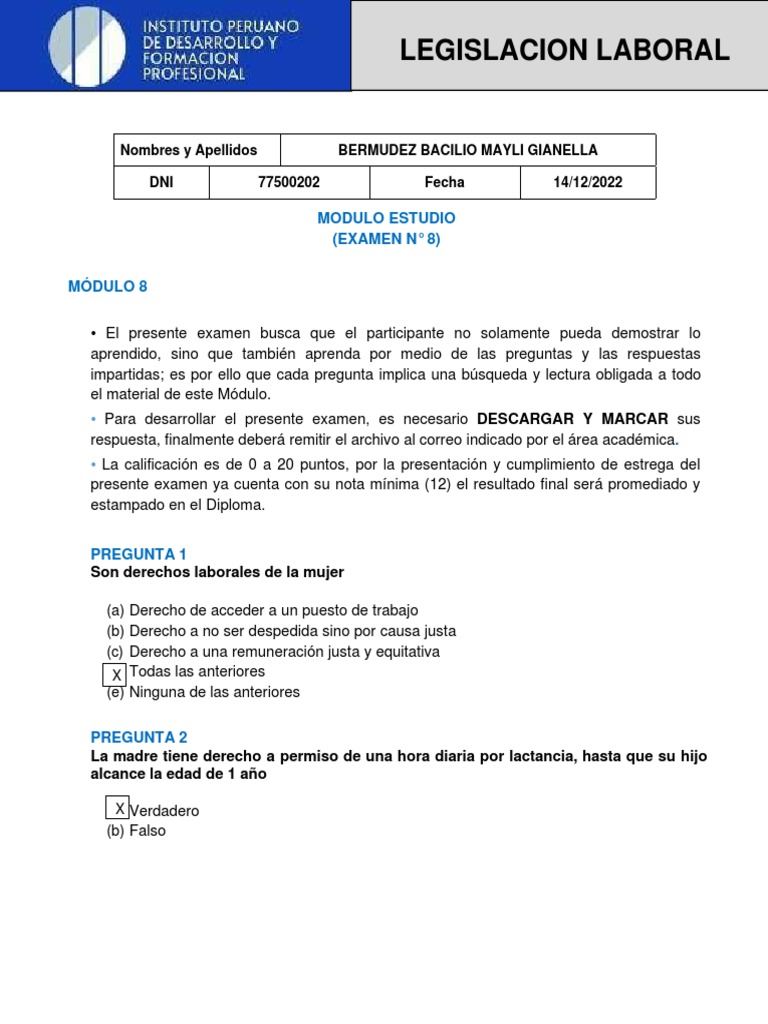 Examen Modulo 08 - LL | PDF