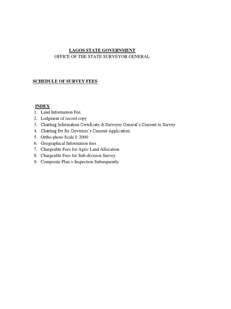 SG Schedule - of - Survey - Fees Pages 1 - 3 | PDF | Metrology ...