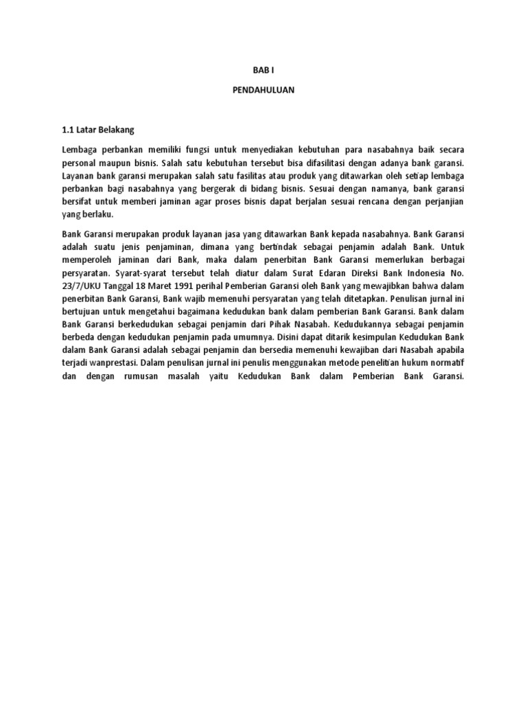 Pengertian dan Fungsi Bank Garansi | PDF | Bisnis | Hukum