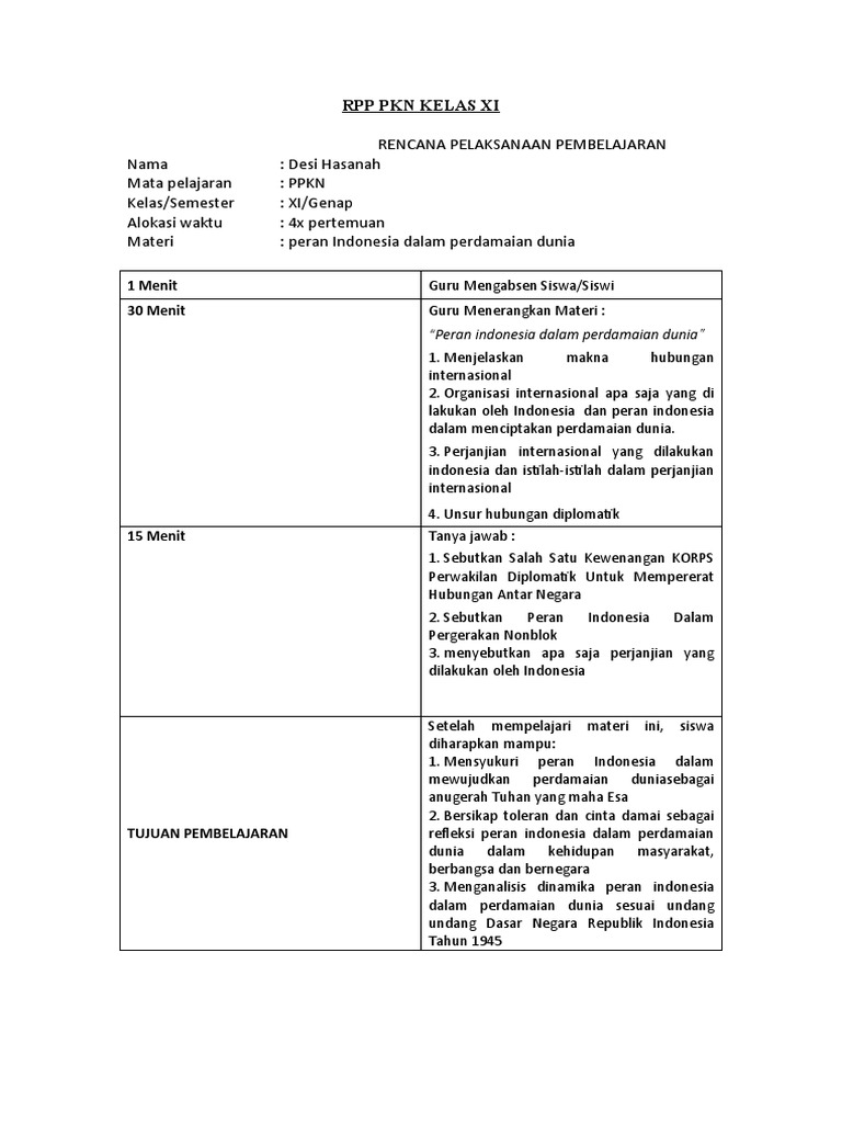 RPP Kelas Xi | PDF | Karier & Perkembangan | Sains & Matematika