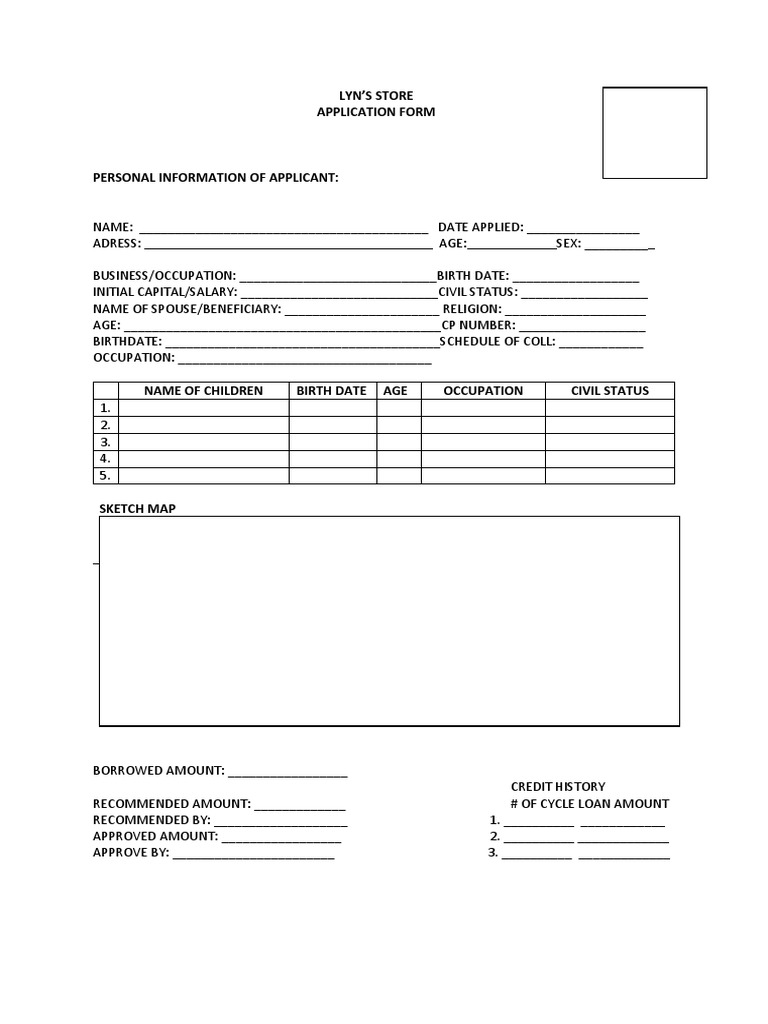 Lyn Store - APPLICATION FORM | PDF