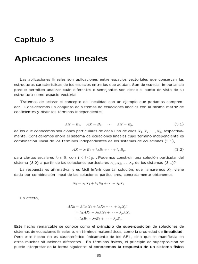 Tema 3 Aplicaciones Lineales | PDF