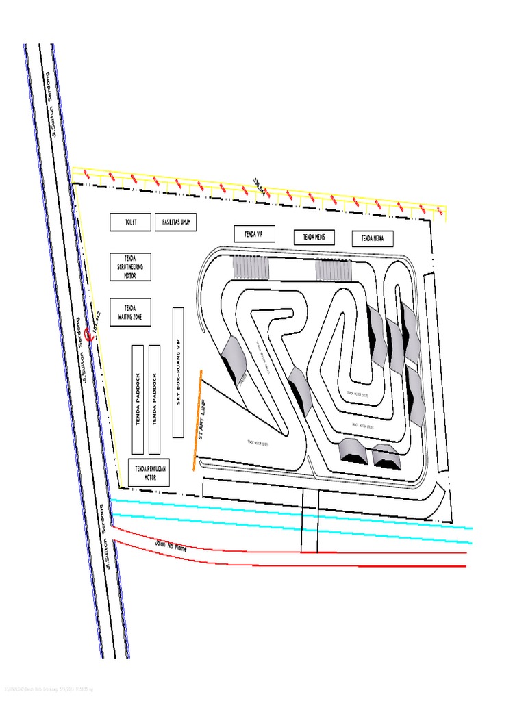 Moto Cross Track Design Blueprint DWG File | PDF