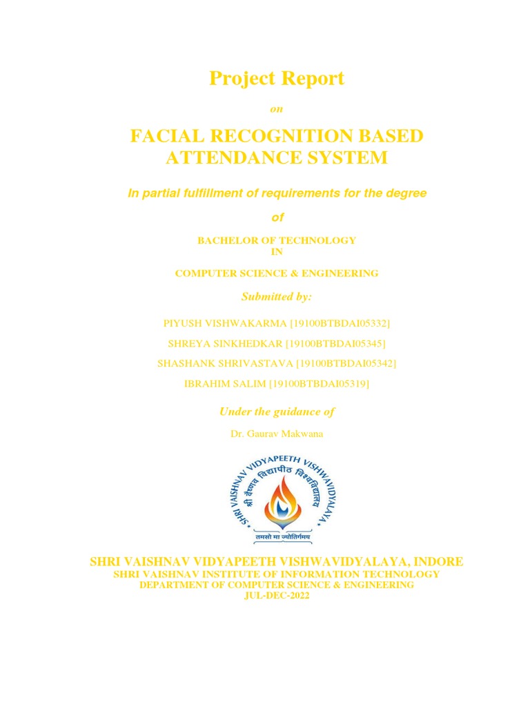 Facial Recognition Attendance System Report | PDF