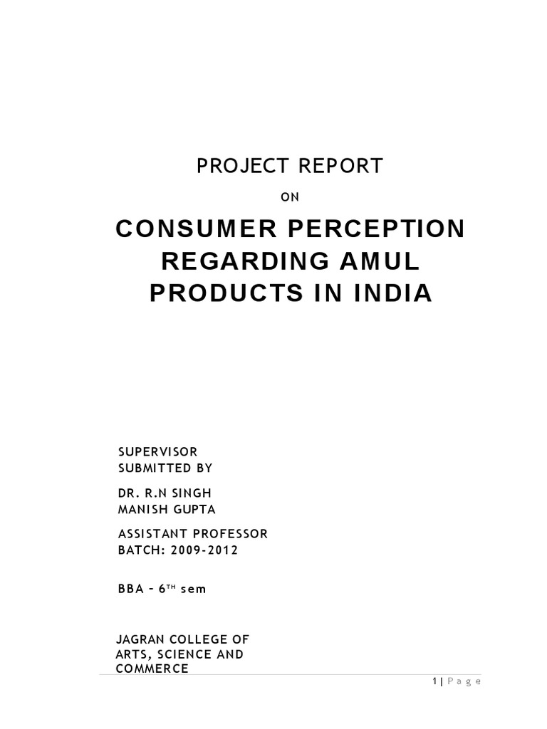 Amul Project Report | PDF | Business | Technology & Engineering