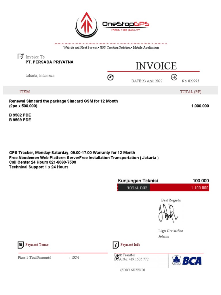 Invoice One Stop GPS | PDF | Computer Engineering | Mobile ...