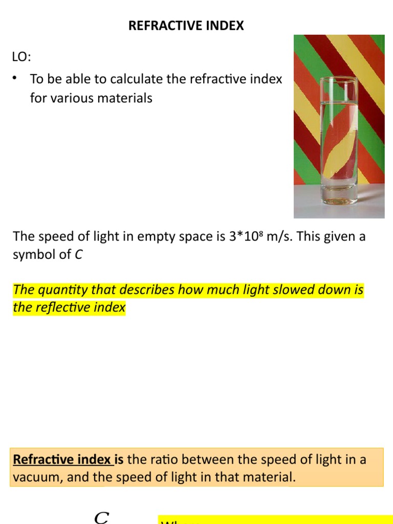 Refractive Index | PDF