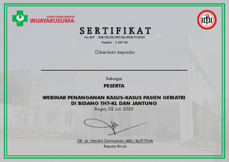 Sertifikat Webinar THT | PDF