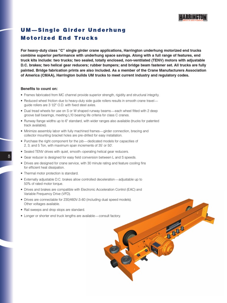 Harrington Underhung ET | PDF | Truck | Crane (Machine)