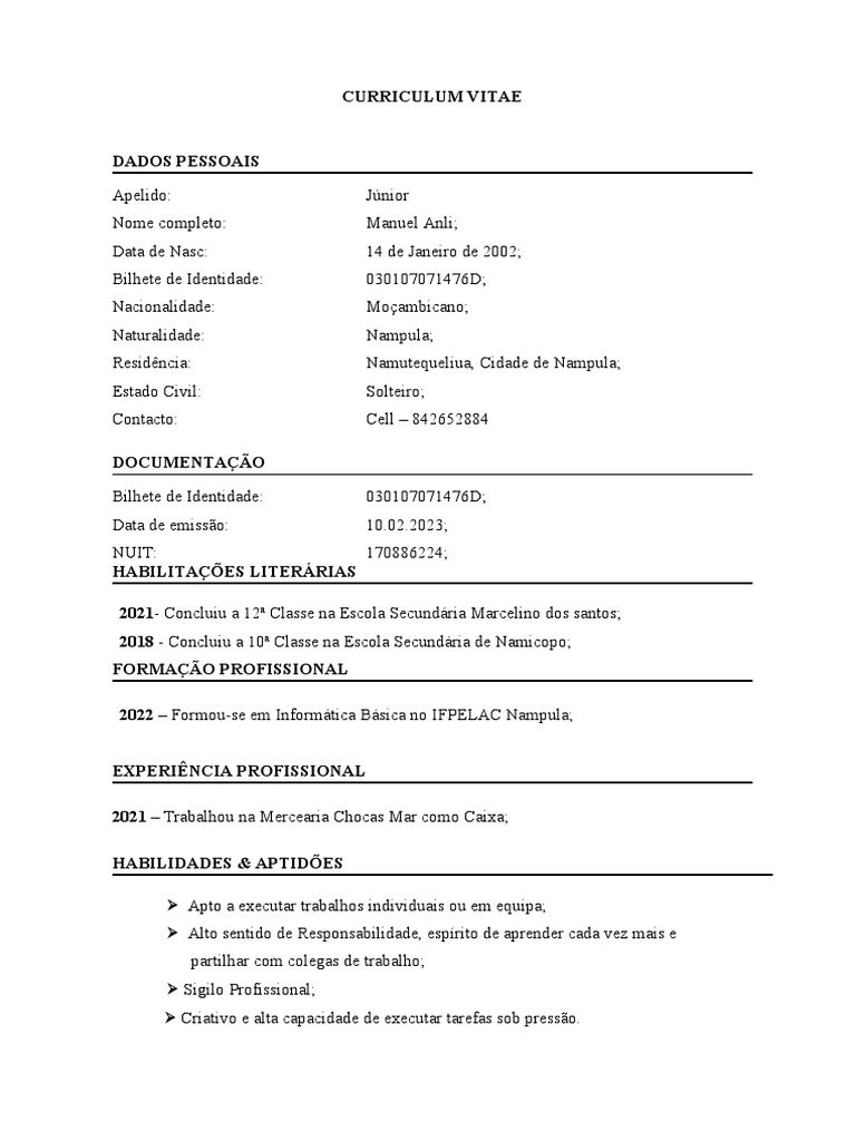 Curriculum Vitae | PDF