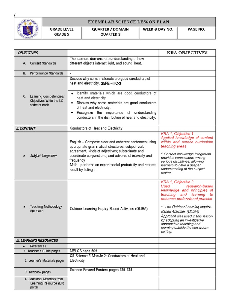Cot Lesson Plan 1 Science | PDF