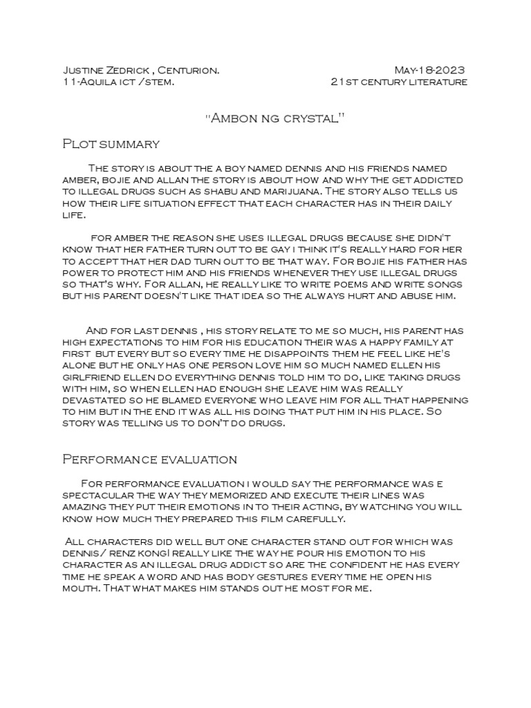 "Ambon ng Crystal" Plot & Review | PDF