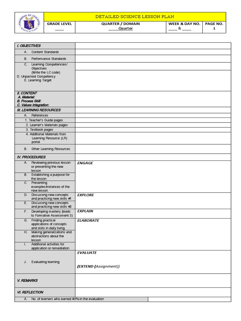 Maximizing Student Learning: A Detailed Science Lesson Plan Template | PDF | Lesson Plan | Learning