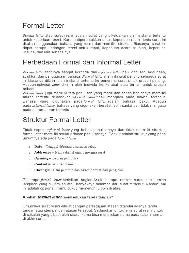 Formal Letter | PDF