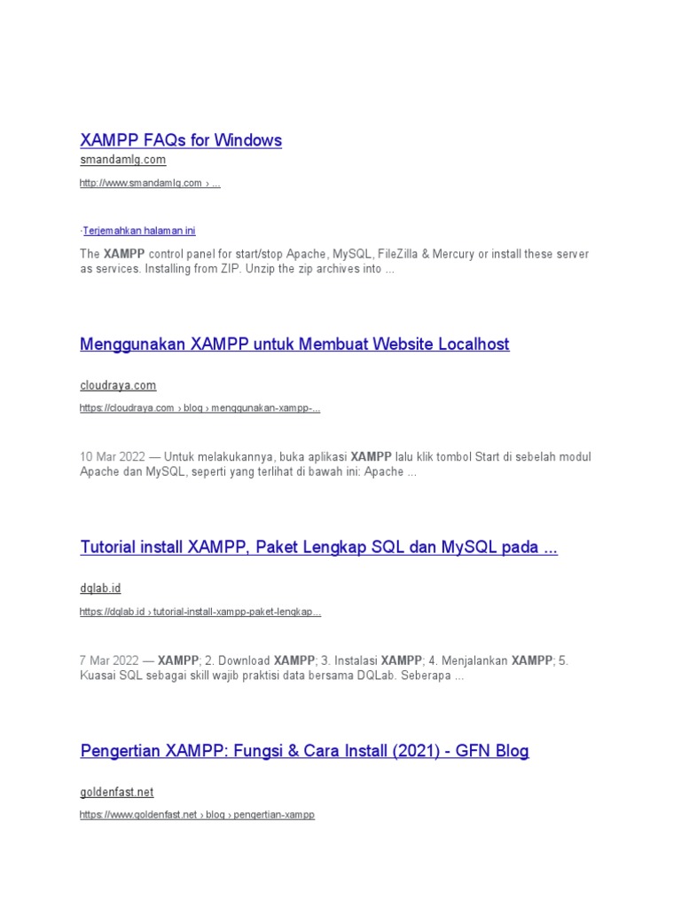 XAMPP FAQs: Panduan Windows | PDF