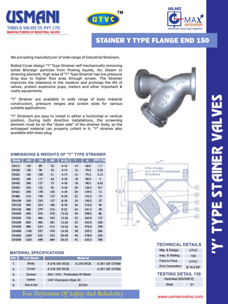 Industrial Strainers for Safety | PDF | Valve | Gas Technologies