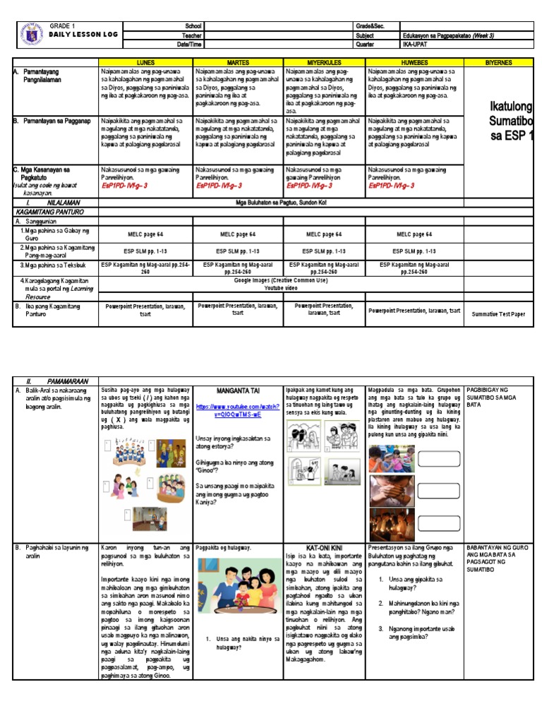 Q4 - DLL - Esp1 - Week 3 | PDF