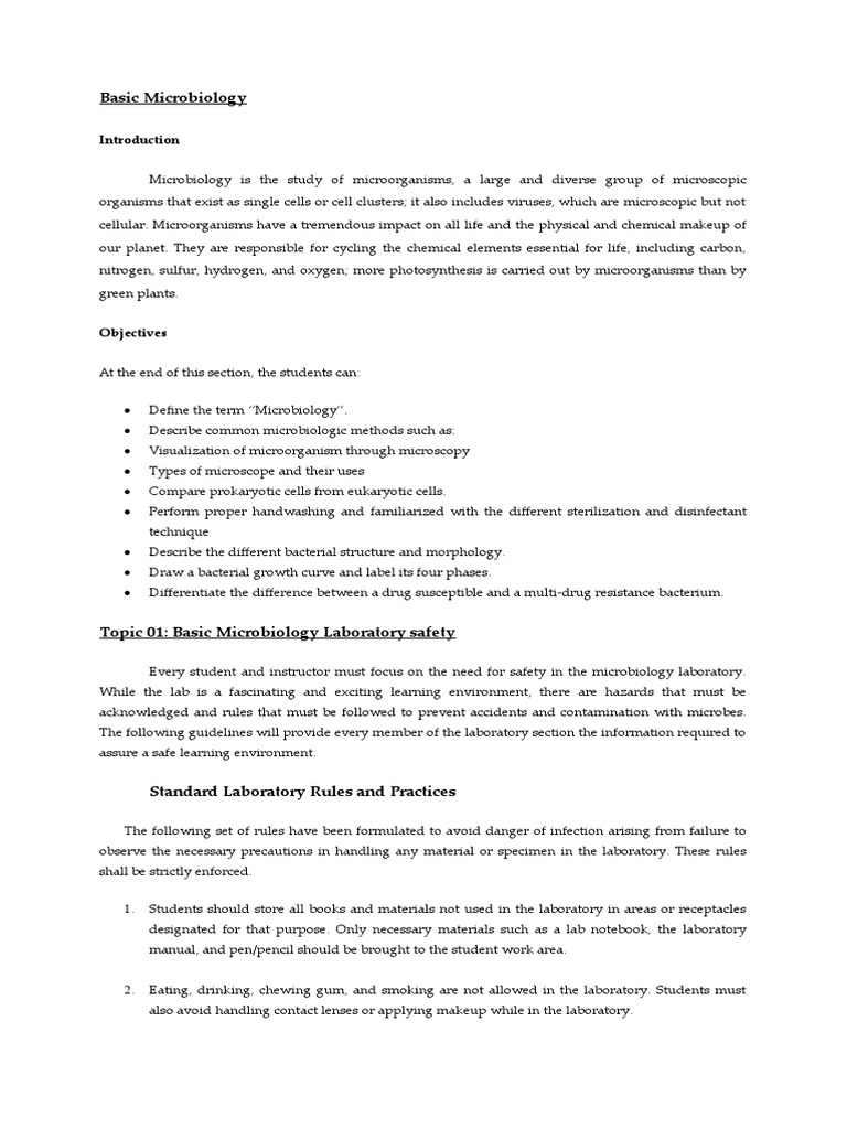 Basic Microbiology Module | PDF