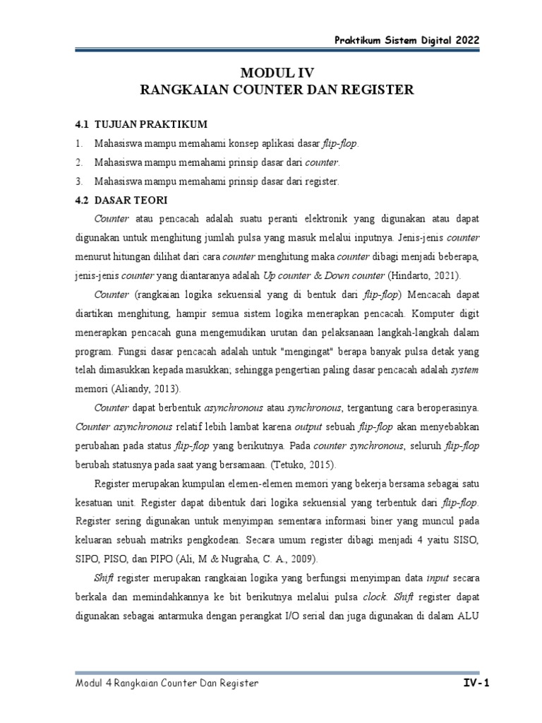 LAPORAN MODUL IV_SISTEM DIGITAL | PDF