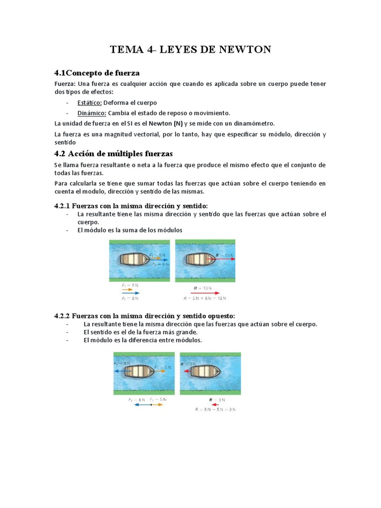 Leyes de Newton y Conceptos de Fuerza | PDF | Fuerza | Las leyes del ...