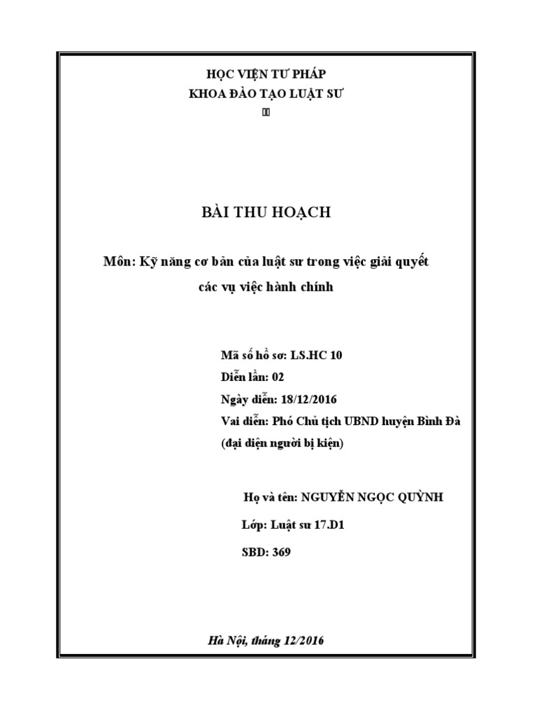 (HC) Thu Hoạch HS 10 | PDF