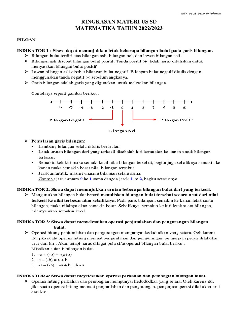 Ringkasan Materi Us Matematika | PDF | Metode & Bahan Ajar