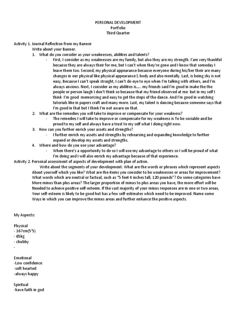 Personal Development Journal | PDF