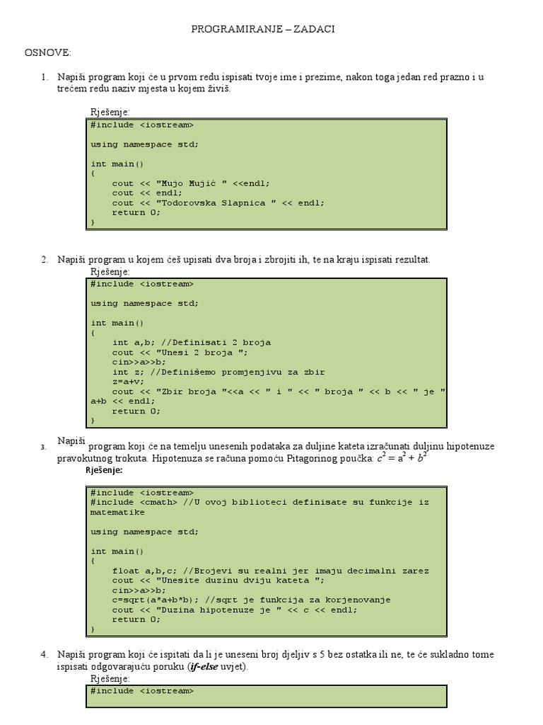 Programiranje Zadaci (EDocFind - Com) | PDF