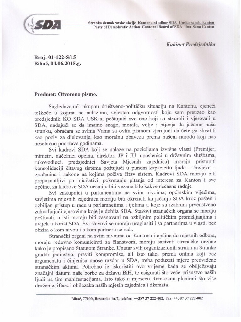 Otvoreno Pismo | PDF