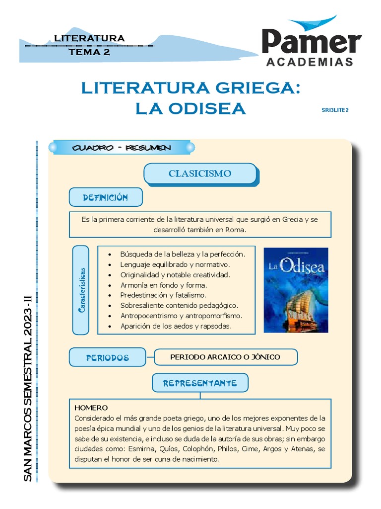 La Odisea de Homero: resumen del poema épico clásico griego | PDF | Odiseo | Odisea